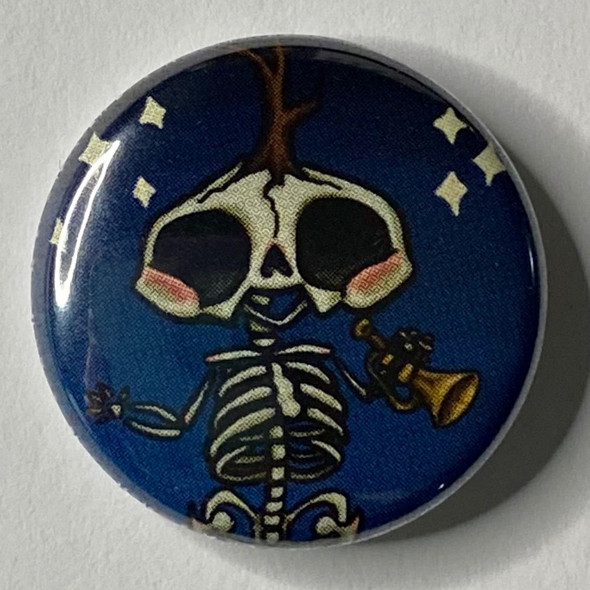 Skeleton Alien Cutie with Trumpet Button - Mural Art & Illustration of ...