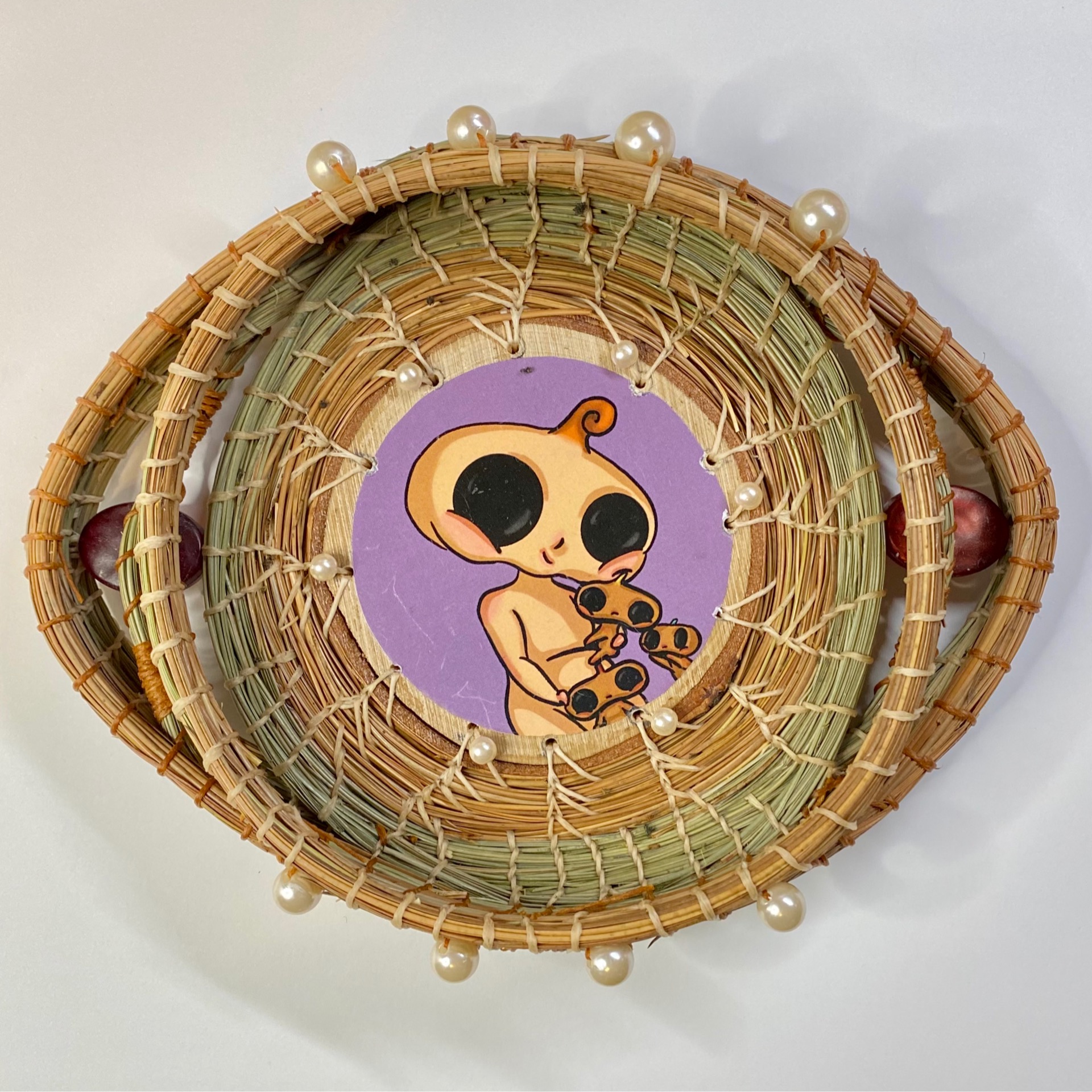 Alien Cutie Family Pine Needle Basket - Mural Art & Illustration of Sam ...