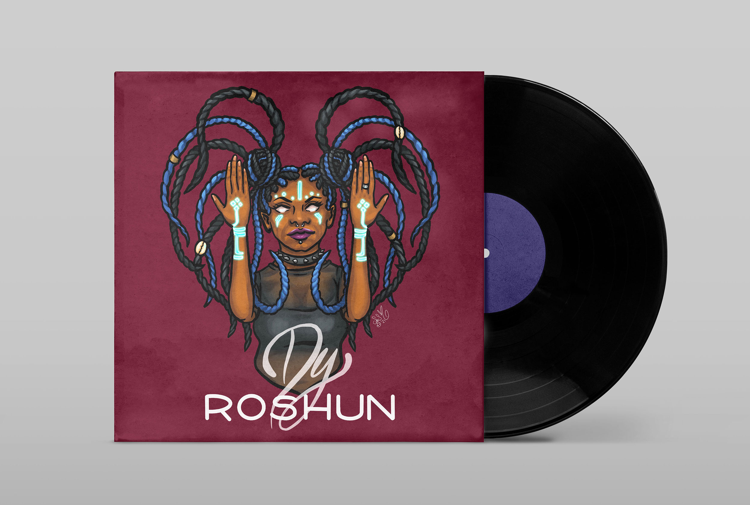 Dy Roshun Debut EP Cover - Mural Art & Illustration of Sam Soper