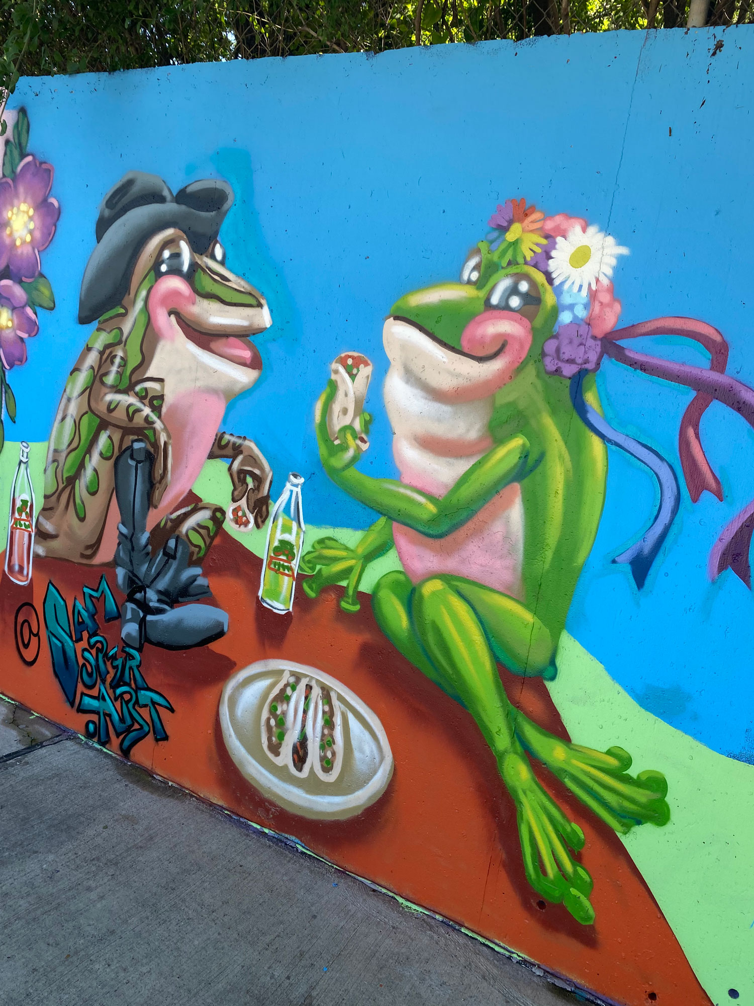 Frogs' Taco Picnic Mural at El Tacorrido - Mural Art & Illustration of ...