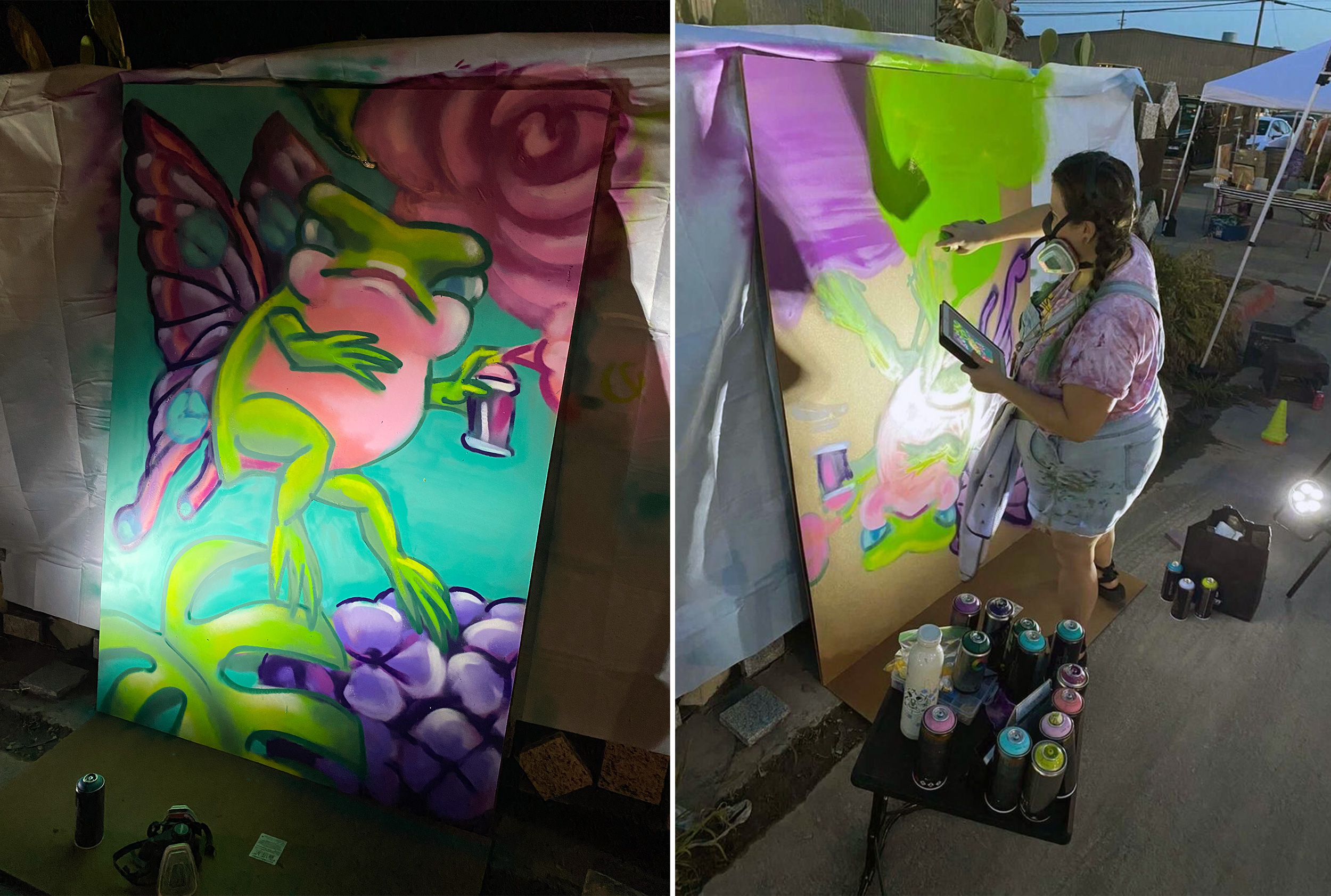 Fae Frog's Fighting Spirit Mini-Mural - Mural Art & Illustration of Sam ...