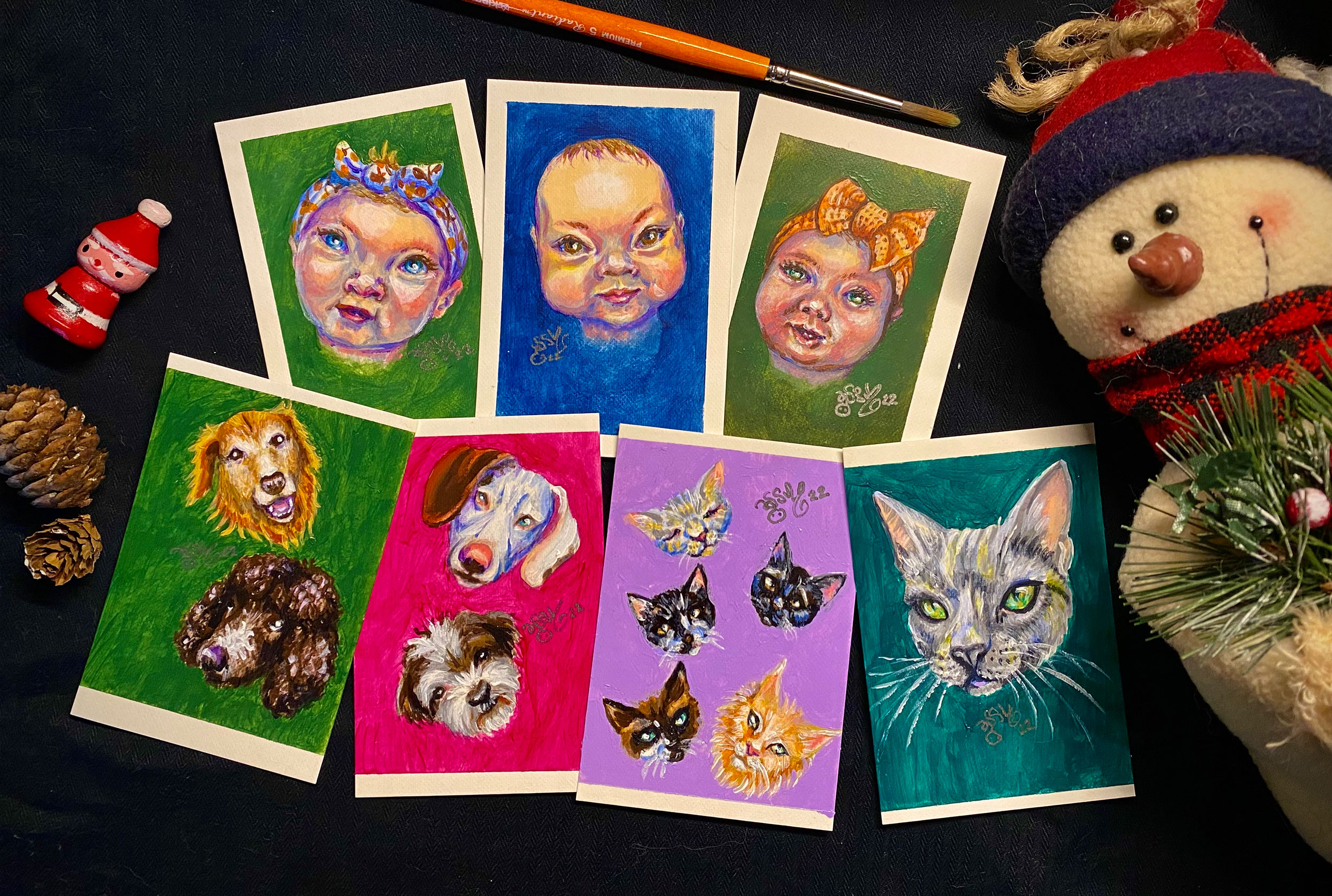 Patreon Holiday Portraits - Mural Art & Illustration of Sam Soper