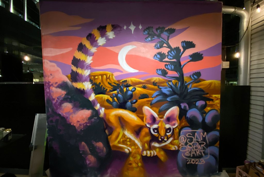 Ring-Tail Around the Moon Live Painting - Mural Art & Illustration of ...