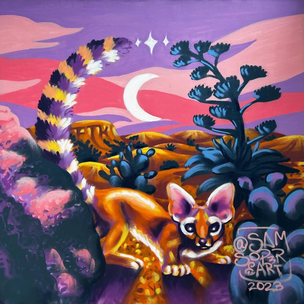 Ring-Tail Around the Moon Live Painting - Mural Art & Illustration of ...