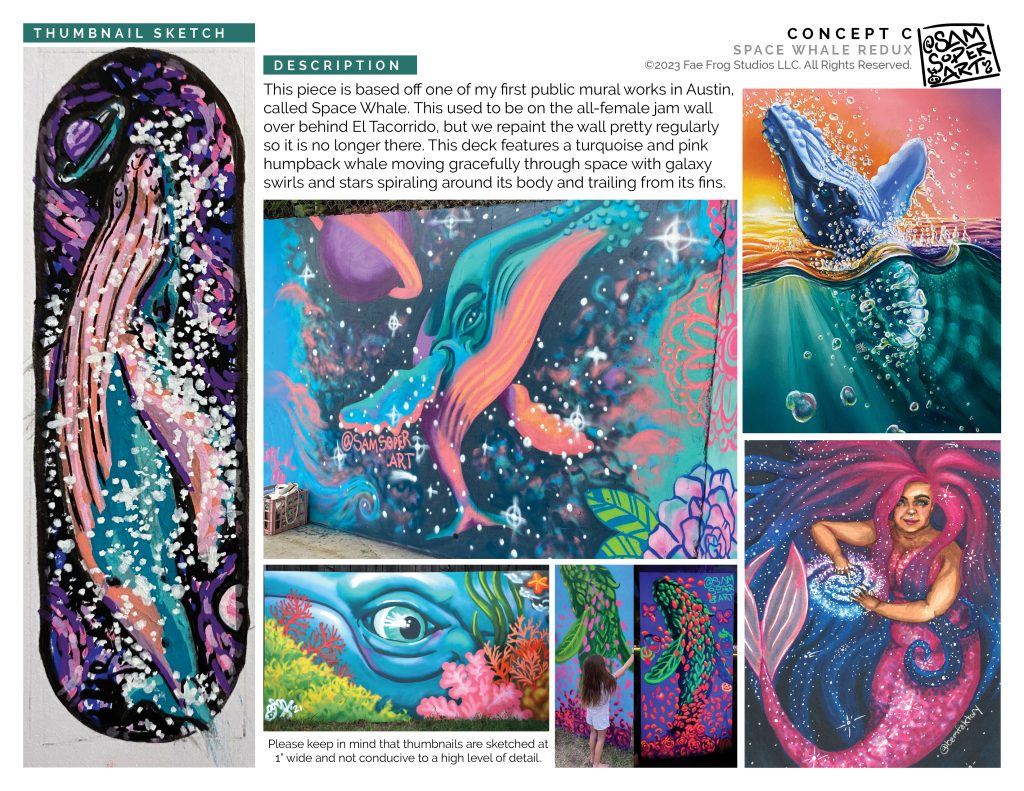 Space Whale Redux Skateboard Commission - Mural Art & Illustration of ...