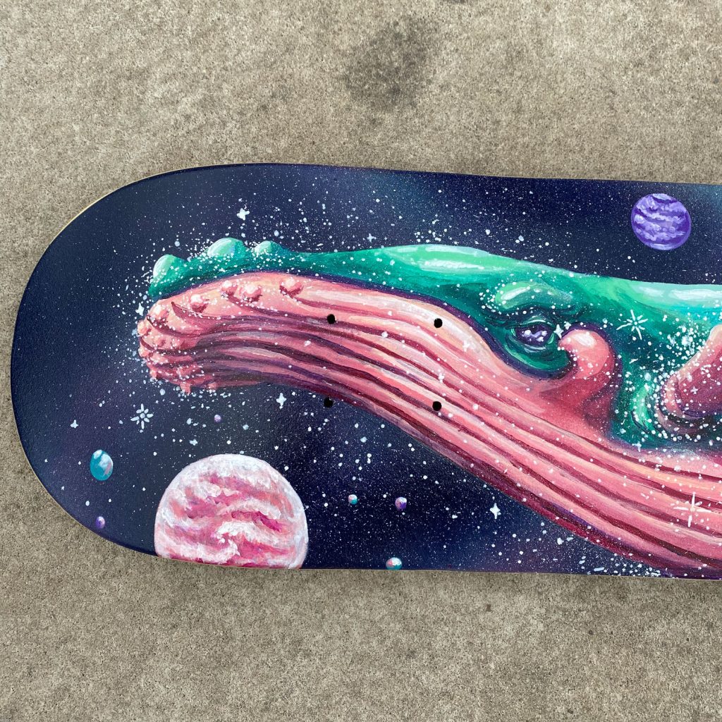 Space Whale Redux Skateboard Commission - Mural Art & Illustration of ...