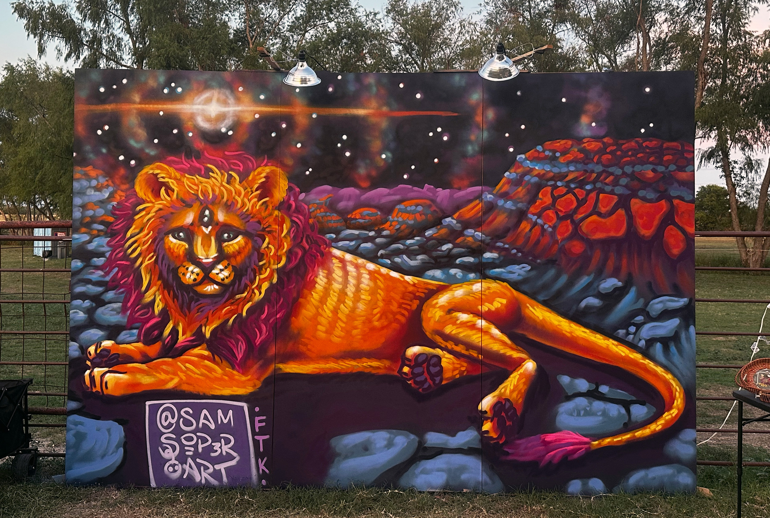 Space Lion Beckons Live Painting at Martian Arts Festival 2023 - Mural ...