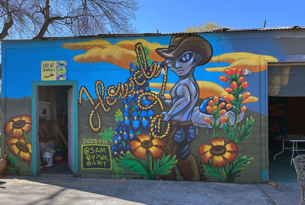 Howdy, Space Cowboy Mural at Delilah's Front Porch - Mural Art ...