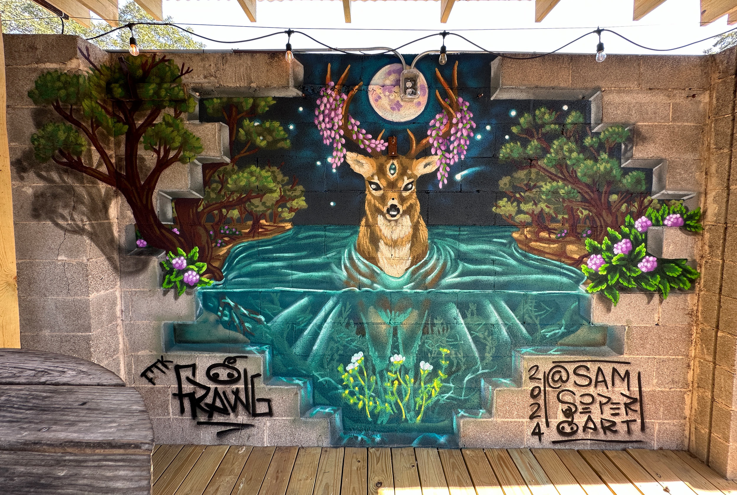 Wisteria Moon Mural at Lustre Pearl East - Mural Art & Illustration of ...